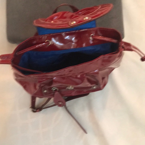 Bags | Red Patent Leather Womens Backpack Purse | Poshmark